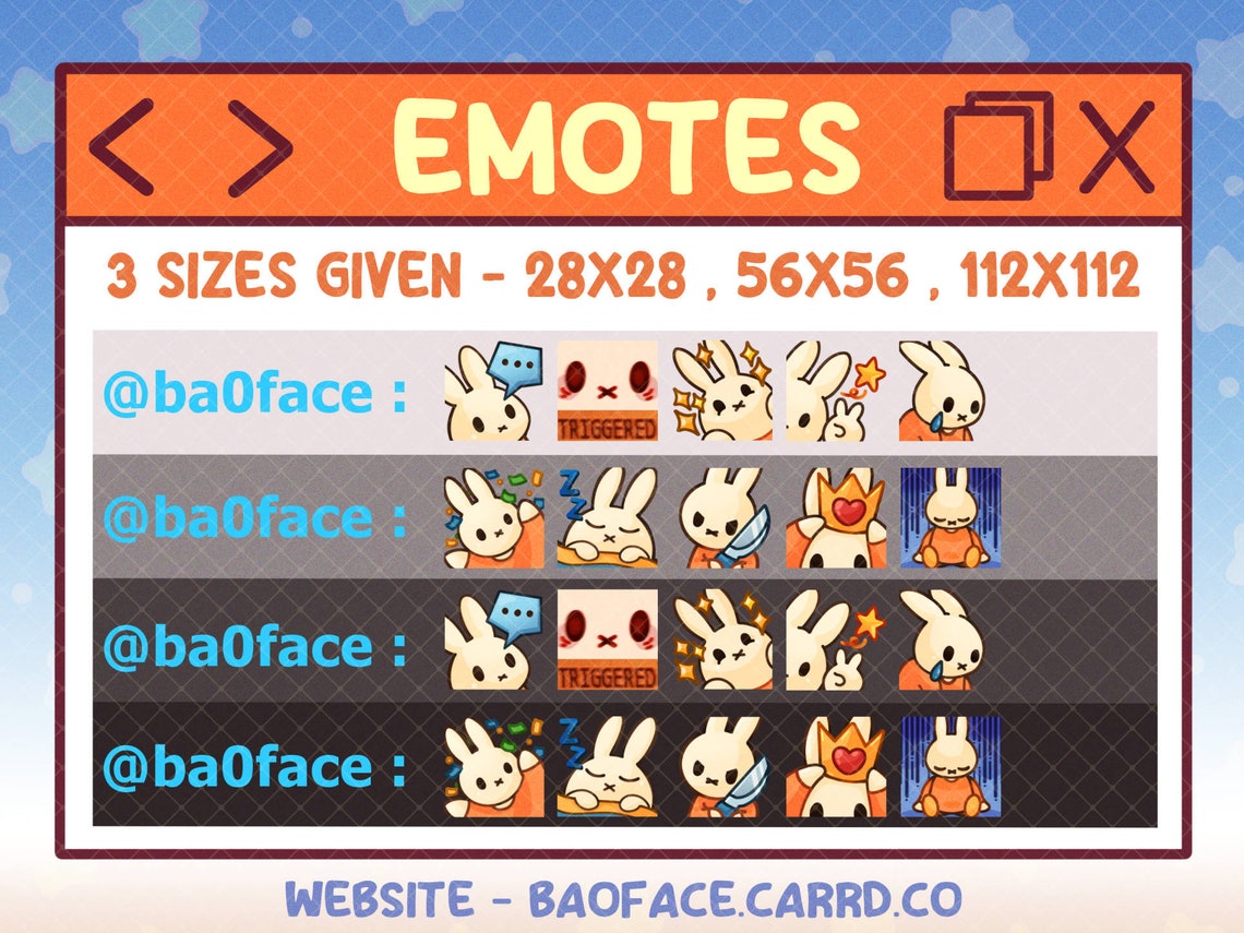 MIFFY BUNNY EMOTES | 10 Rabbit Emotes for Twitch and Discord | Comfy ...