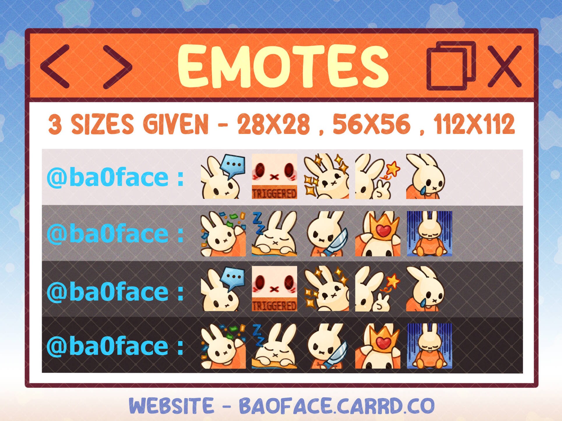 MIFFY BUNNY EMOTES | 10 Rabbit Emotes for Twitch and Discord | Comfy ...