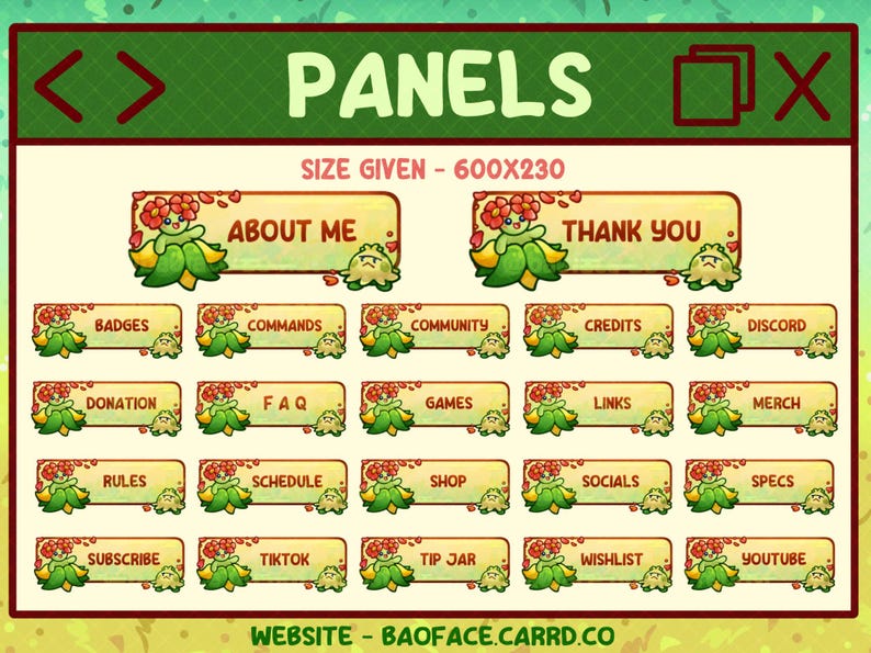 POKEMON PANELS | 22 Grass Type Theme Panels for Twitch Stream - Etsy