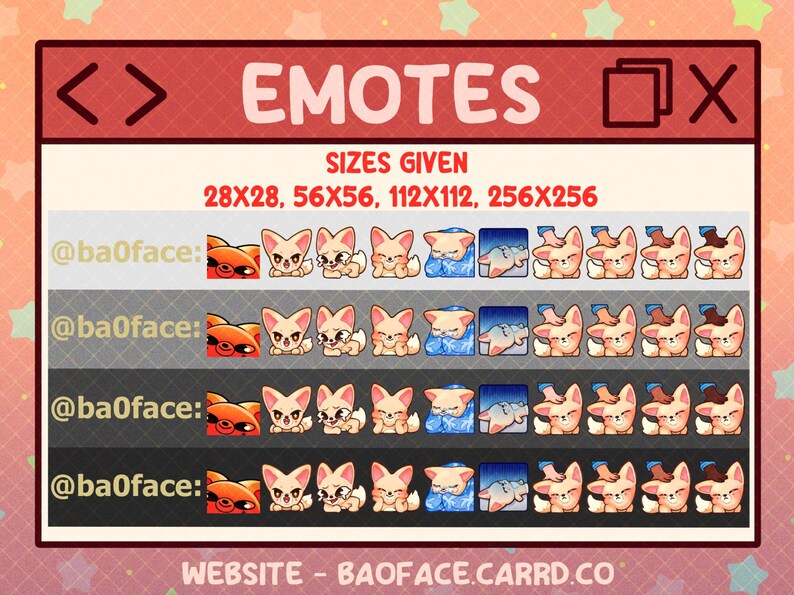 SKZOO FOXINY Emotes | 7 Desert Fox Emotes/sticker for Twitch, Youtube ...