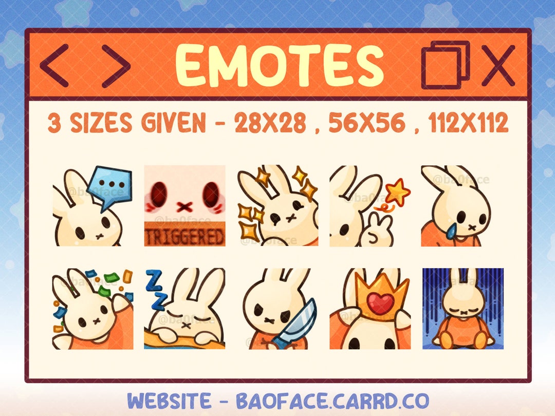MIFFY BUNNY EMOTES | 10 Rabbit Emotes for Twitch and Discord | Comfy ...