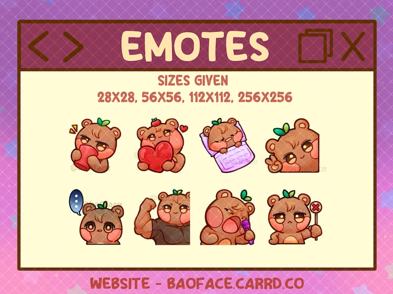 ANITEEZ JJONGBEAR Emotes | 8 Bear Emotes/sticker for Twitch, Youtube ...