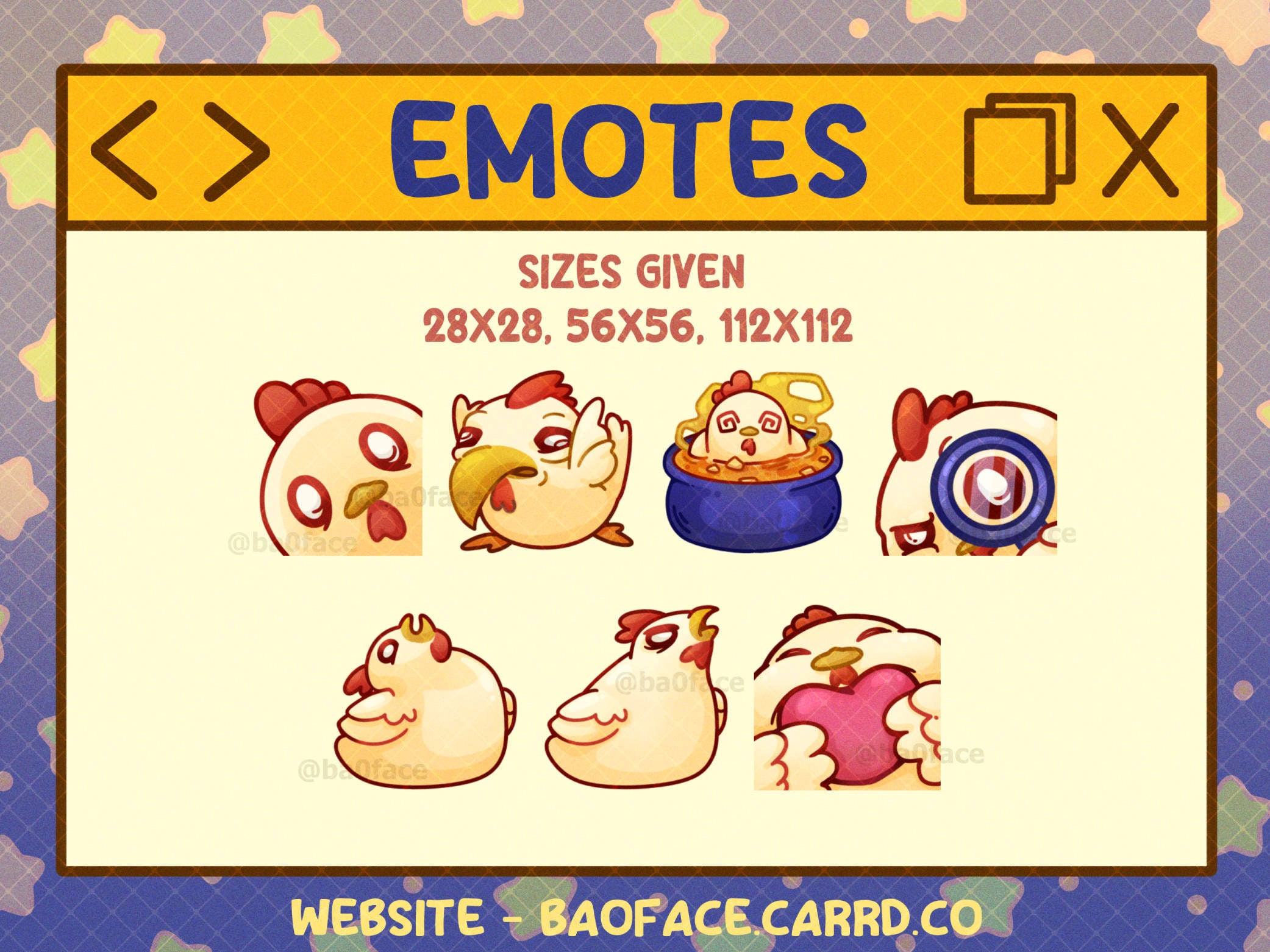 CHICKEN EMOTES | 7 + 2 Chicken Themed Emotes for Twitch and Discord ...
