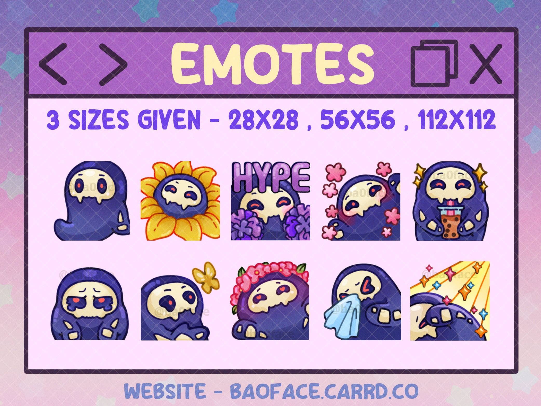 GHOSTIE EMOTES Version 2 | 10+1 Adorable and Spring Ghost Skull Emotes ...