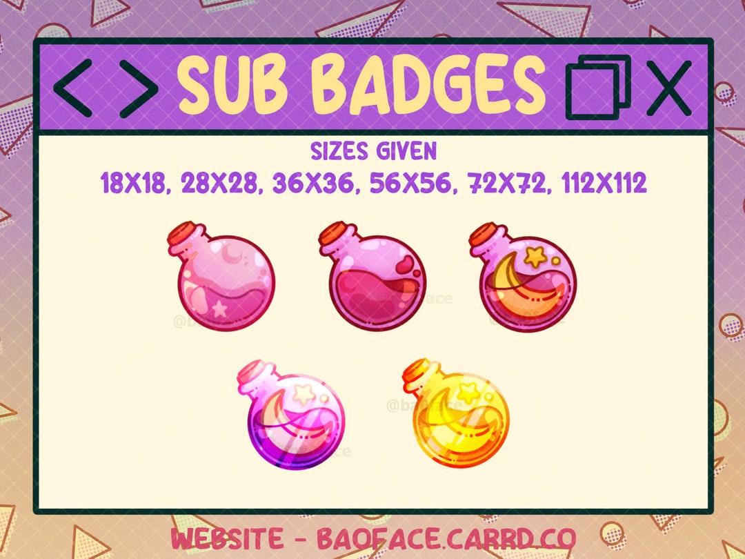 PINK POTION BADGES | 5 Magical Girl Icons to Use for Sub-badges or ...