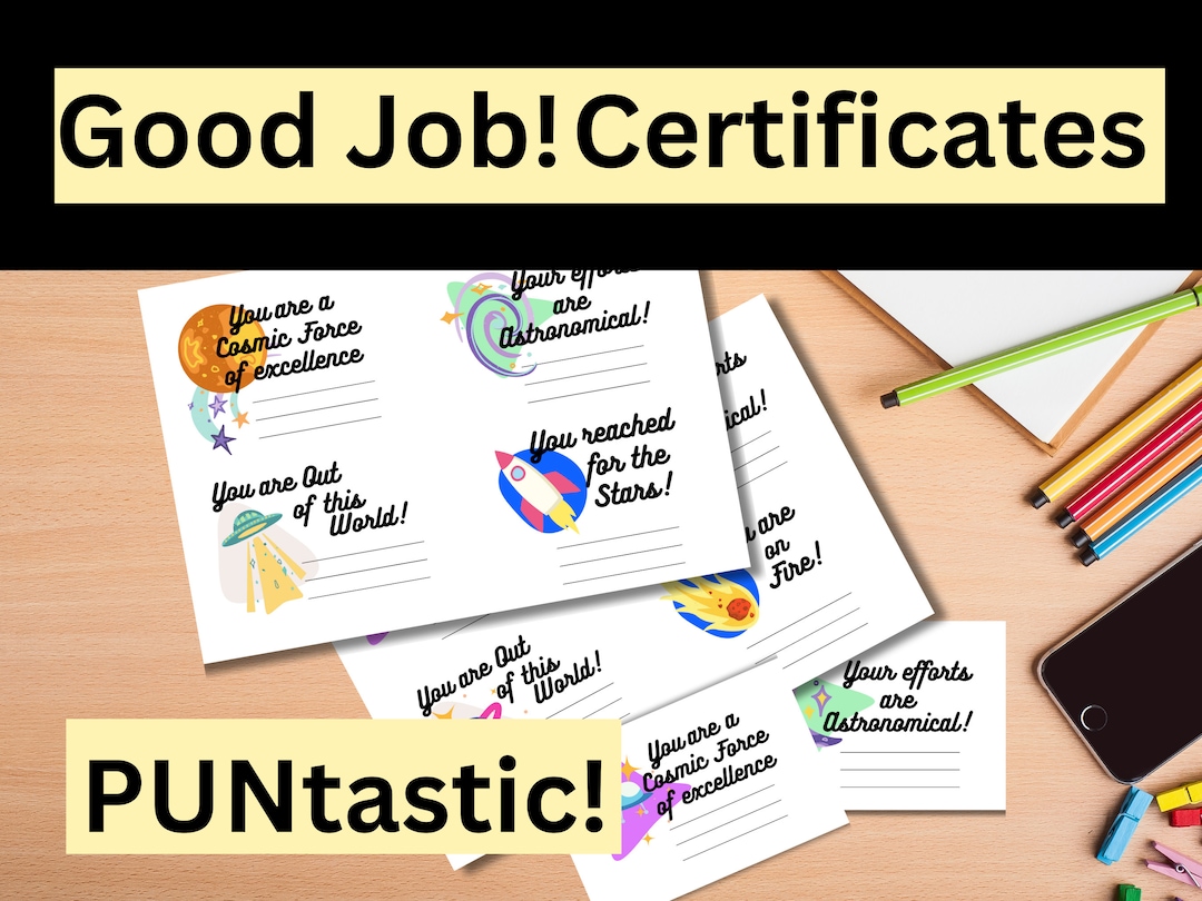 Good Job! Mini Certificates for School Classroom Recognition Teacher ...