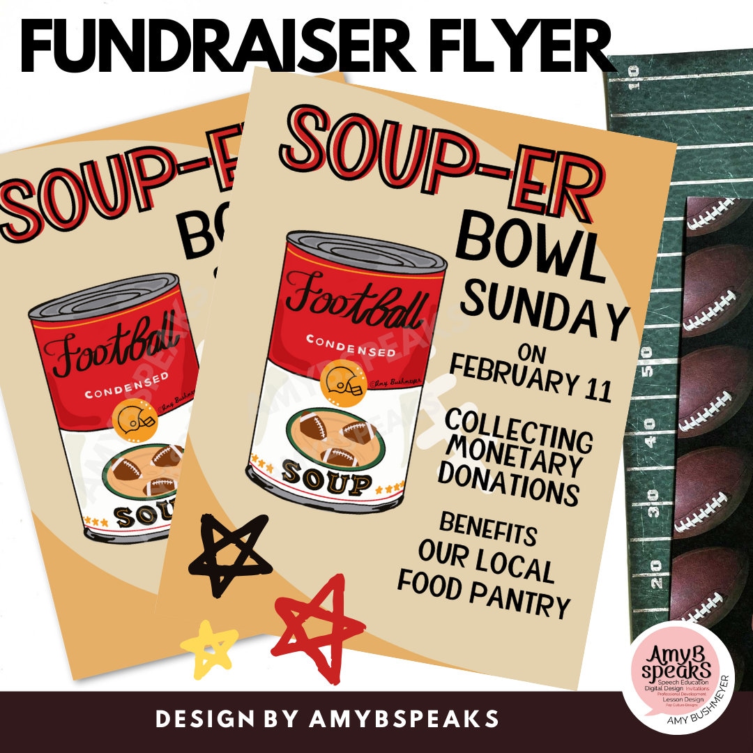 Souper Bowl Sunday Flyer for the Big Game Football Template Fundraiser ...