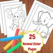 Printable Cute Animal Coloring Pages | Easy Fun Coloring Book - Etsy