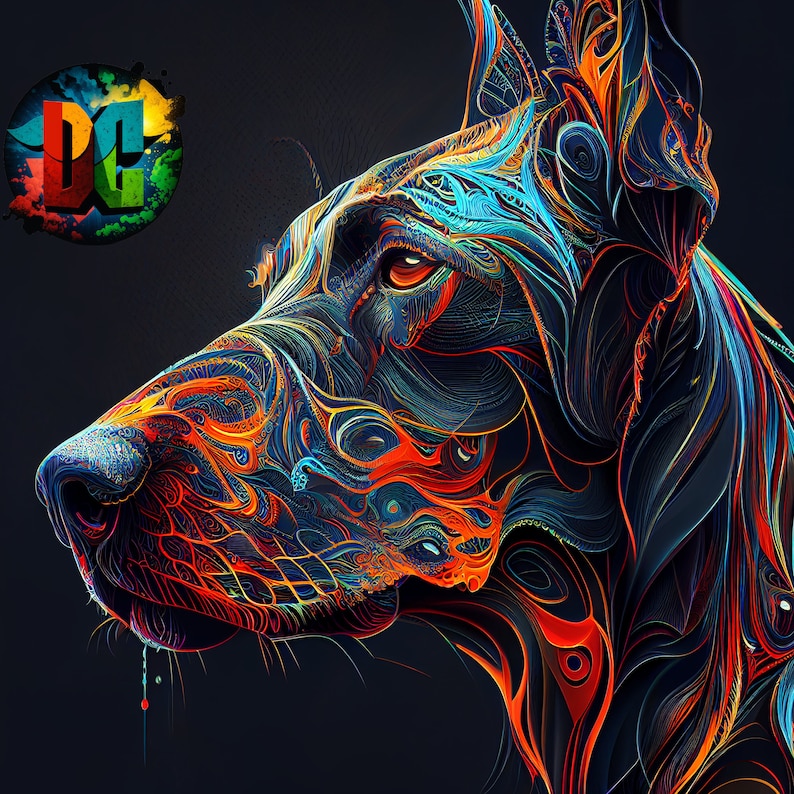 106 Psychedelic Dog Art Trippy Wall Collage Kit Indie - Etsy