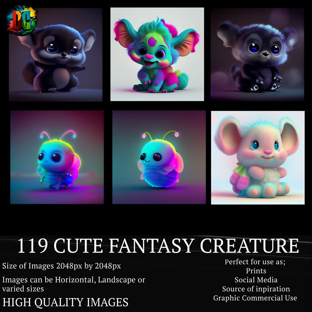Cute Fantasy Creature Wall Art Unique Wall Art Fantasy Digital Art ...