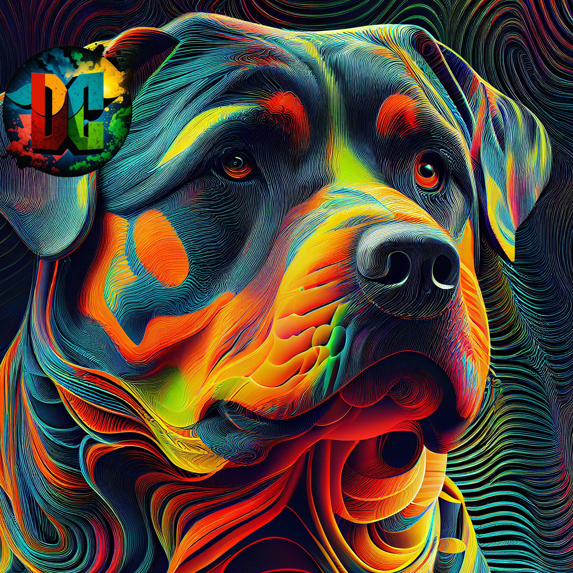 106 Psychedelic Dog Art, Trippy Wall Collage Kit, Indie Aesthetic, Teen ...