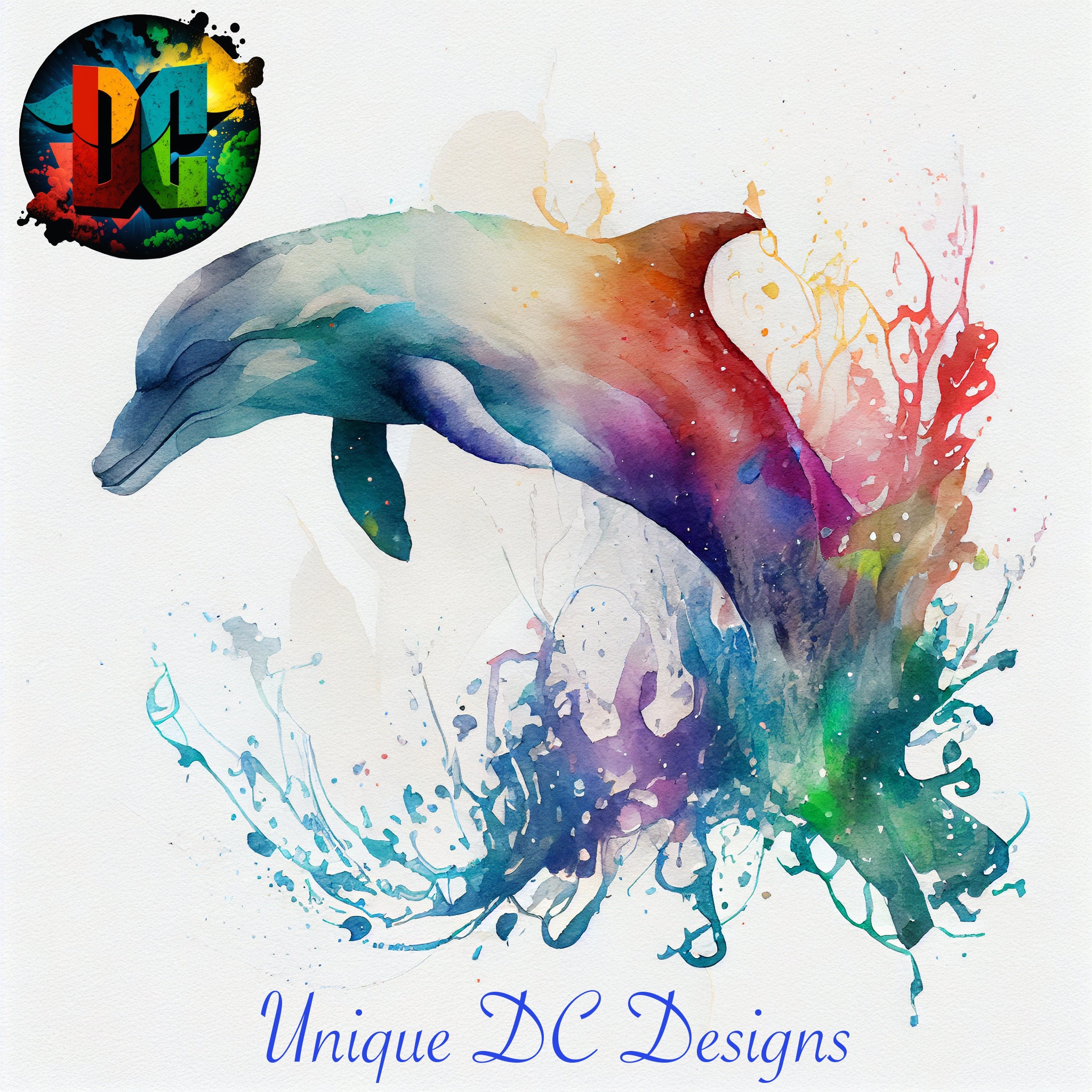 50 Watercolor Dolphin Art, Vibrant, and Exciting Designs for Print and ...