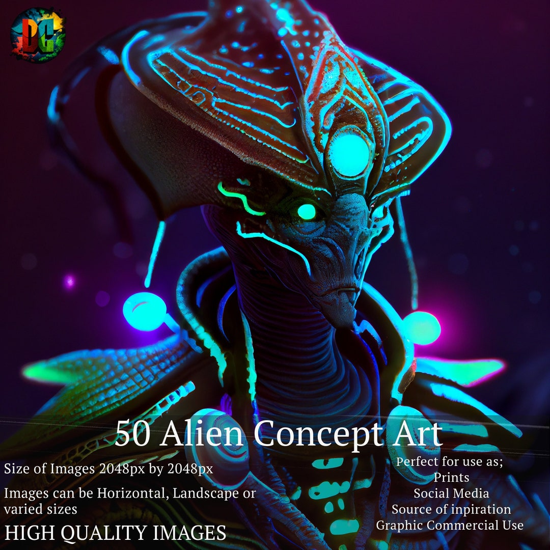 50 Alien Concept Art, Vibrant, and Exciting Designs for Print and ...