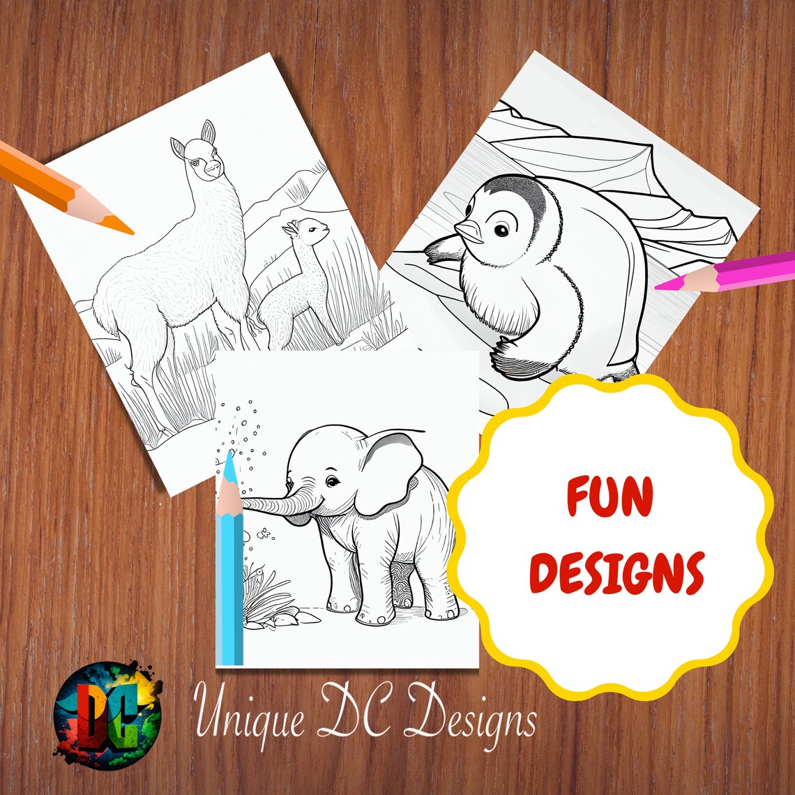 Printable Cute Animal Coloring Pages | Easy Fun Coloring Book - Etsy