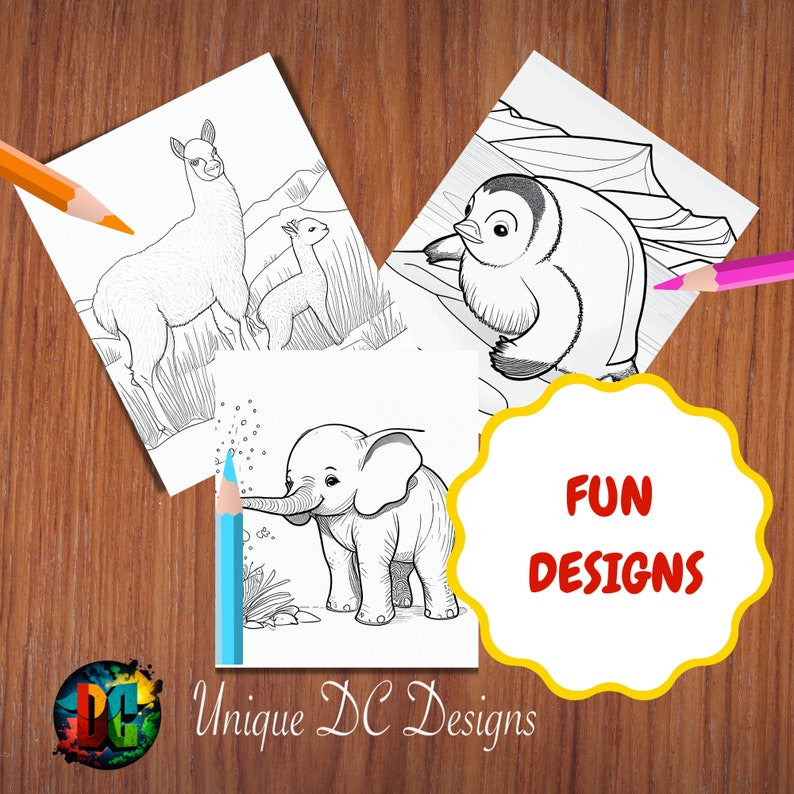 Printable Cute Animal Coloring Pages | Easy Fun Coloring Book - Etsy