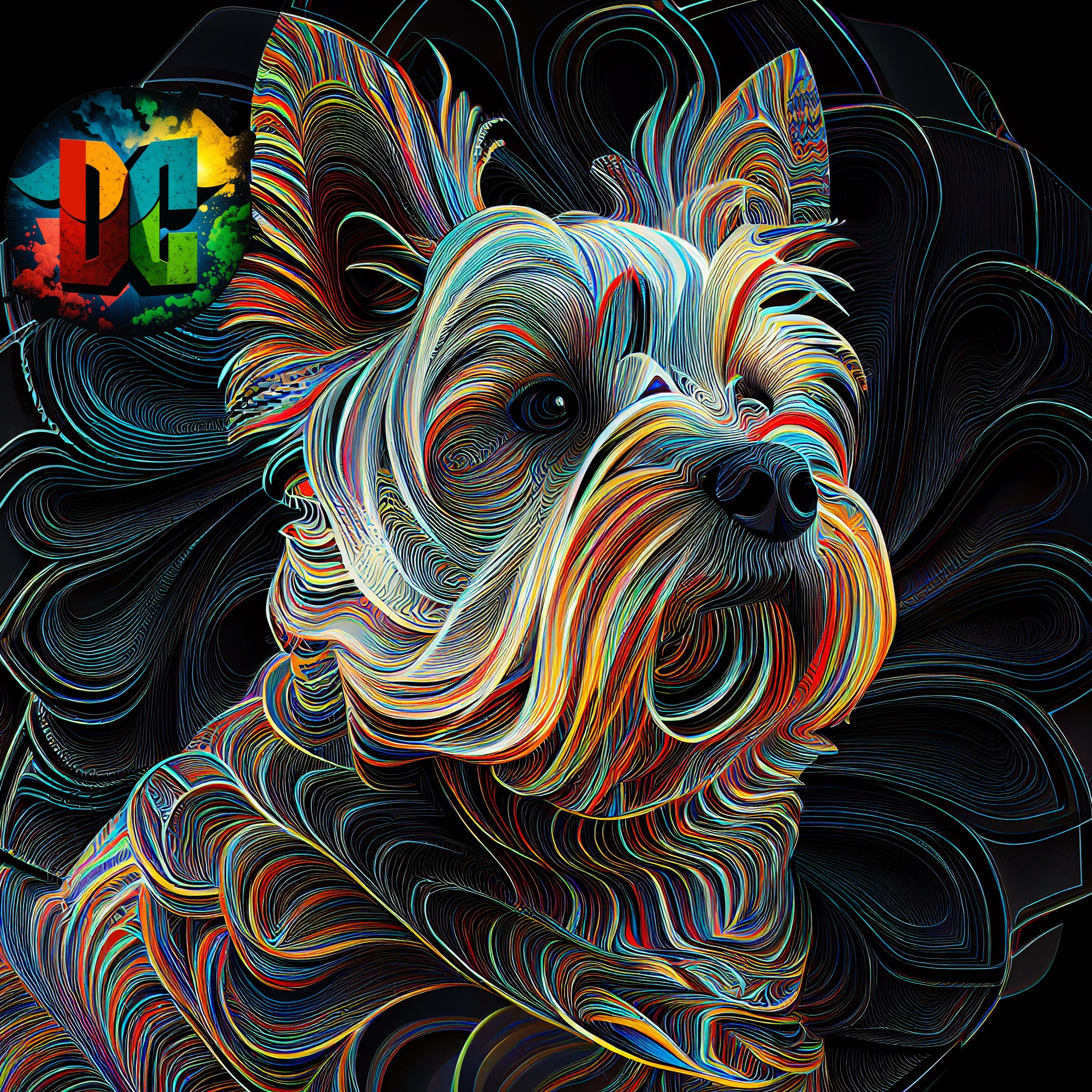 106 Psychedelic Dog Art, Trippy Wall Collage Kit, Indie Aesthetic, Teen ...