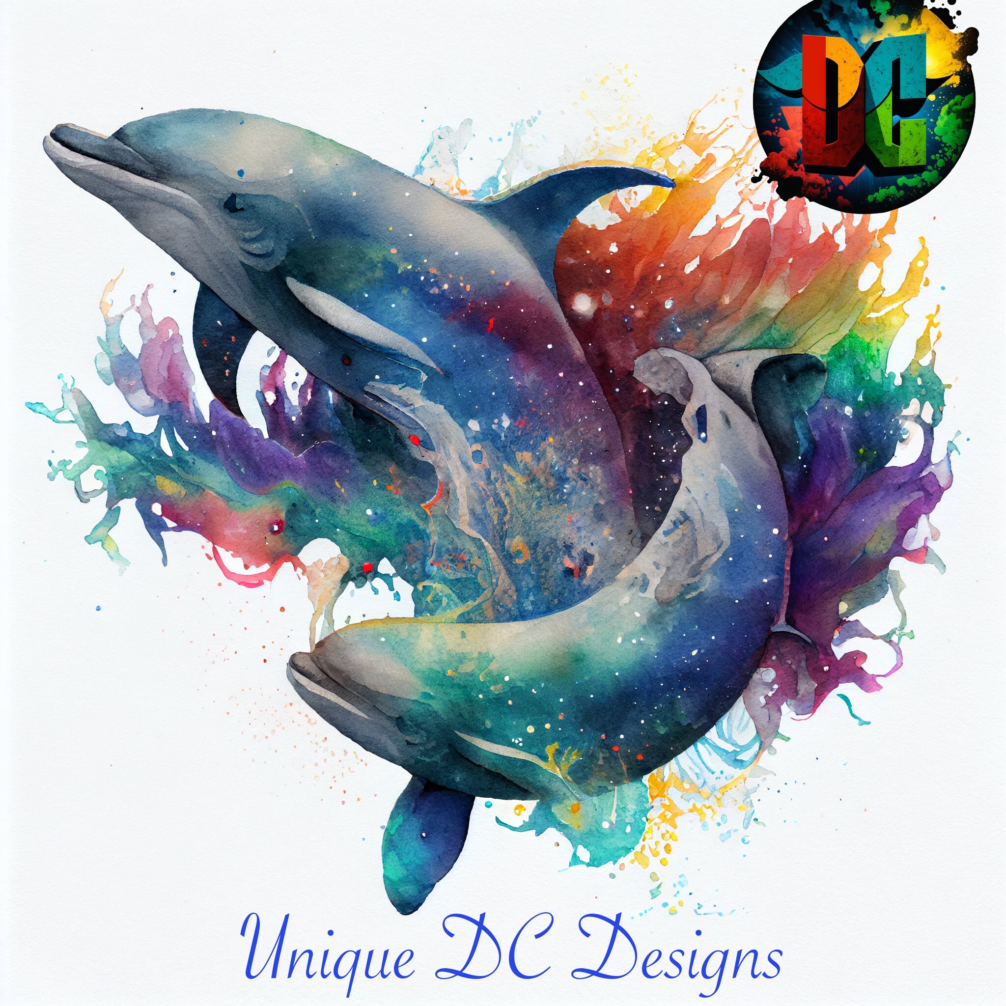 50 Watercolor Dolphin Art, Vibrant, and Exciting Designs for Print and ...
