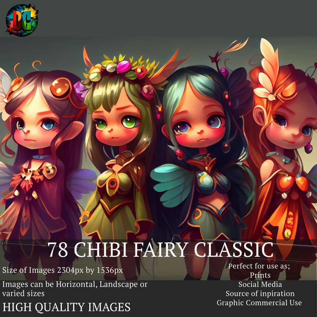 78 CHIBI FAIRY CLASSIC, Vibrant and Exciting Designs for Print and ...