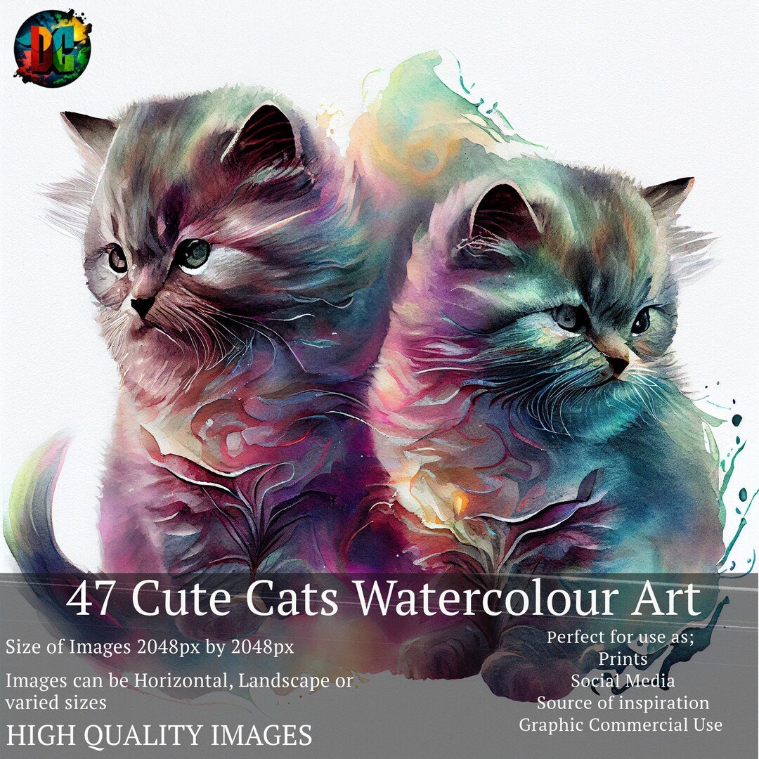 47 Cute Cat Abstract Watercolor Art Vibrant, and Exciting Designs for ...