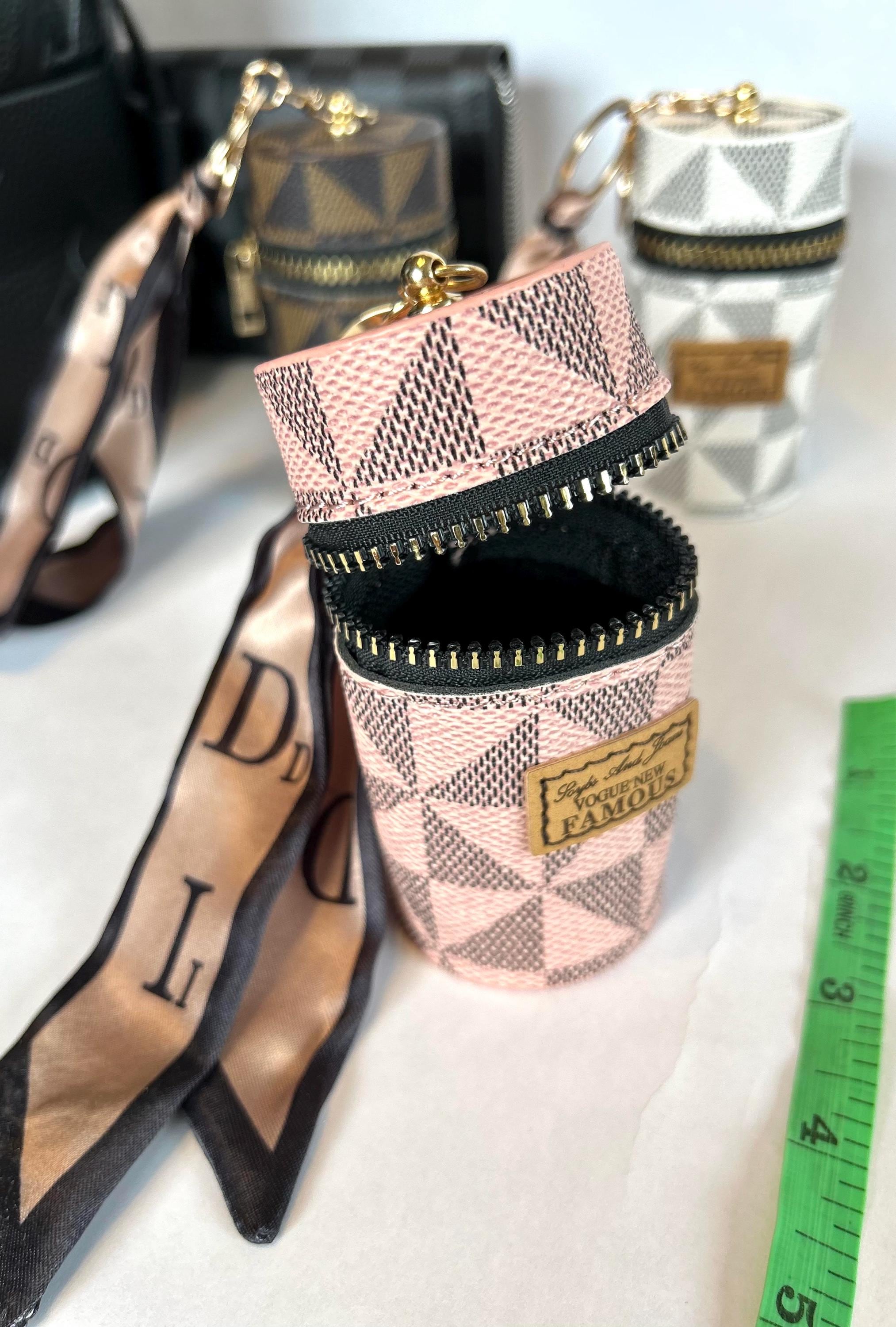 PU Leather Bucket Keychain: Mini Lipstick & Coin Purse, Bag Charm ...