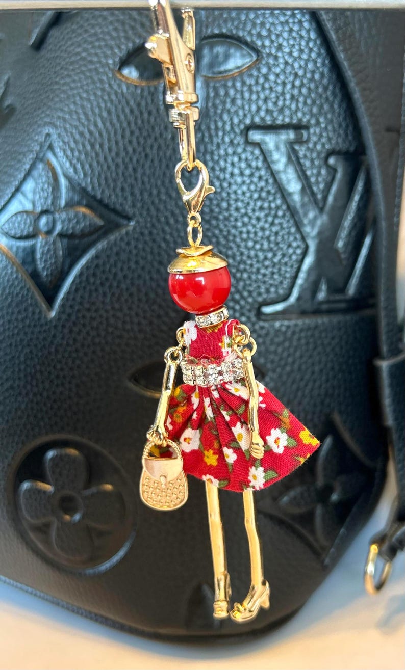 Designer Dress Keychain: Girl Backpack Charm, Purse Tag,purse Hanger ...