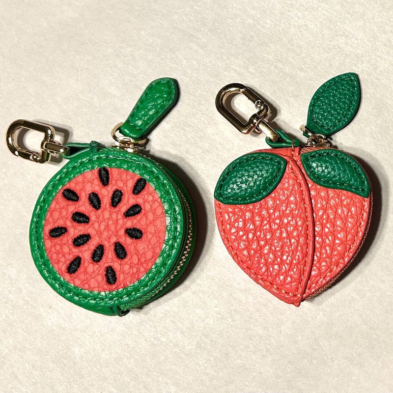 Peach Coin Purse Keychain - Etsy