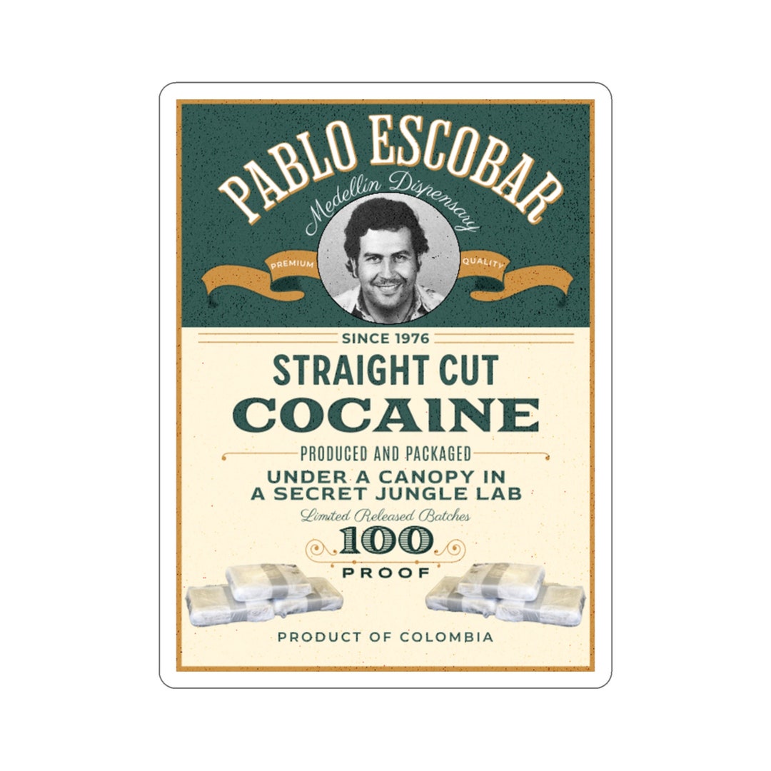 Pablo Escobar Straight Cut Cocaine Kiss-cut Stickers - Etsy