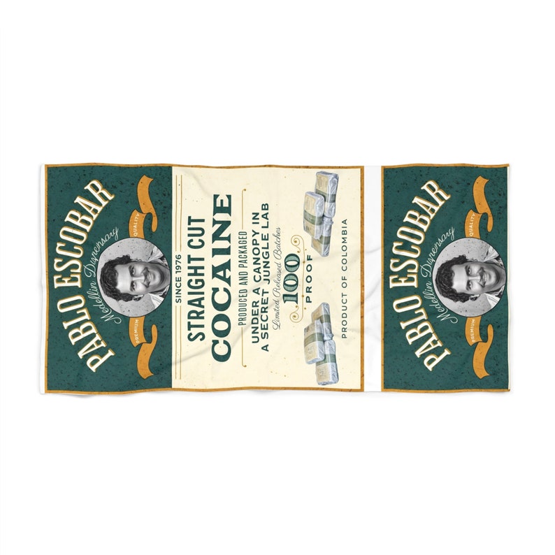 Pablo Escobar Straight Cut Cocaine Beach Towel - Etsy