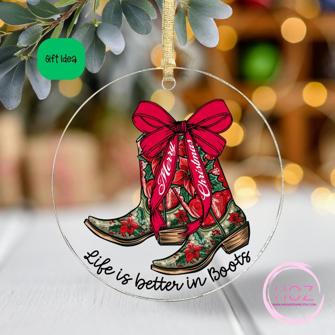 Line Dancing Christmas Ornament, Life is Better in Boots, Line Dancing ...