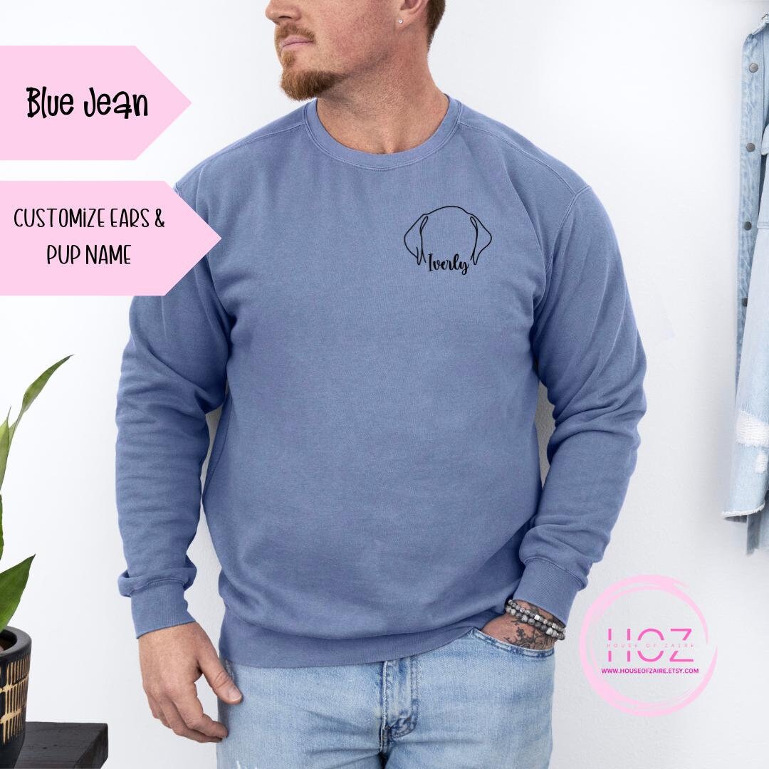 Custom Dog Ear Sweatshirt, Dog Dad Gift, Custom Dog Lover, Custom Dog ...