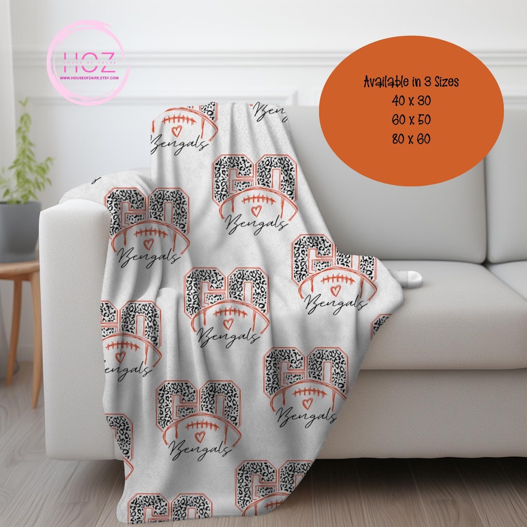 GO Bengals Soft Plush Couch Blanket, Minky Football Blanket ...