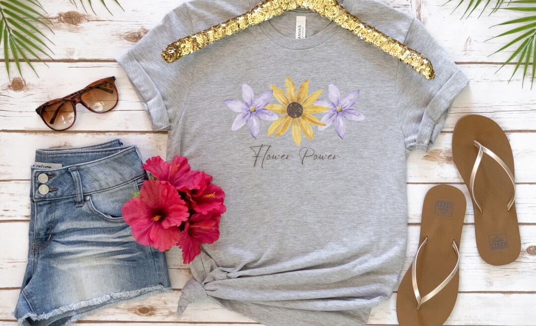 Flower Power T-shirt, Wildflowers T-shirt, Gifts for Her, Gift for Her ...