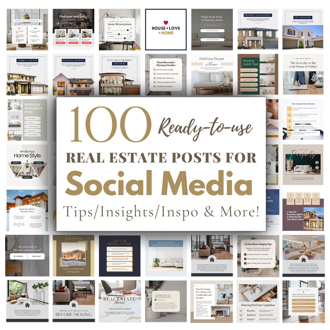 Real Estate Social Media Posts: 100 Ready-to-use Realtor Templates ...