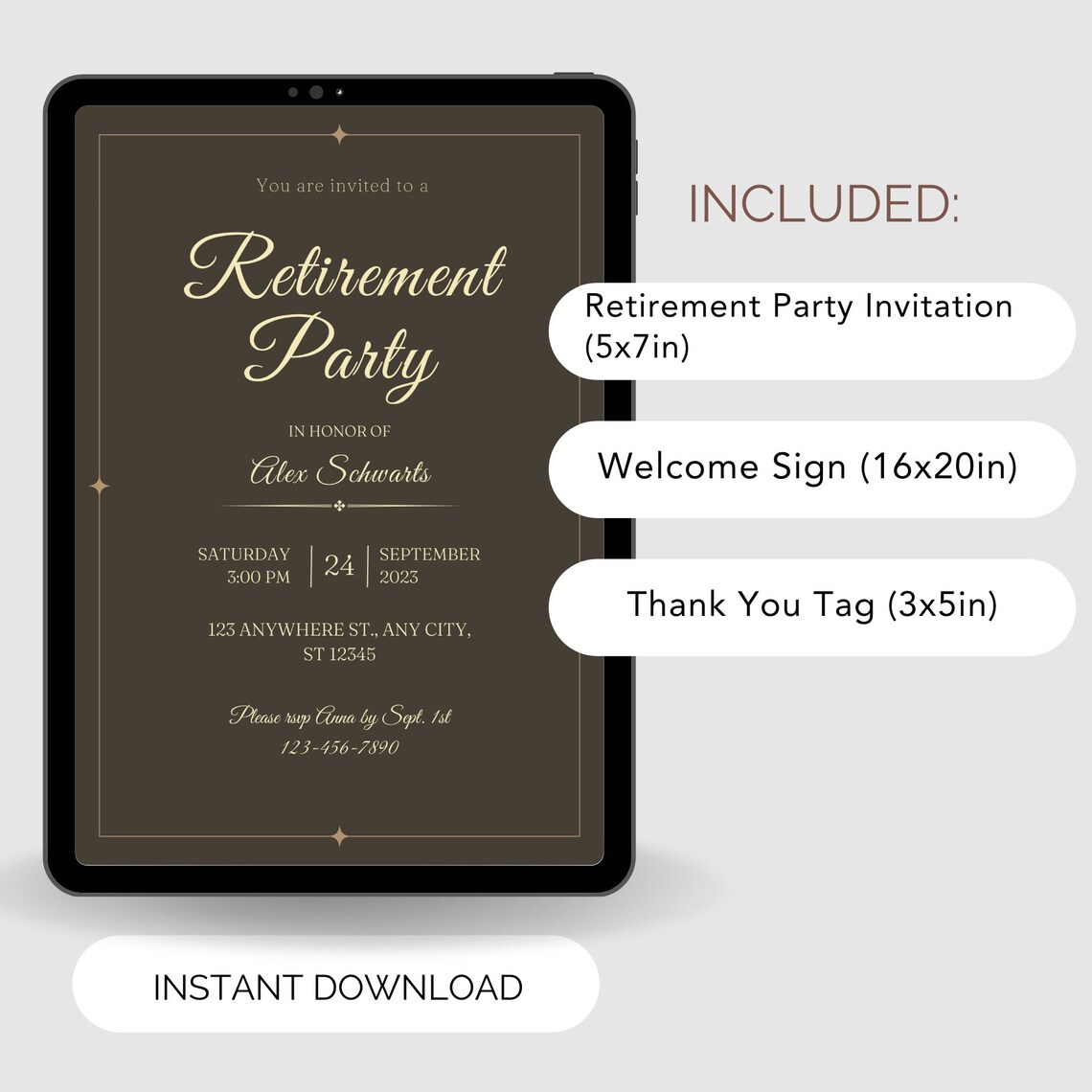 Customizable Retirement Party Invitation Dark Brown - Etsy