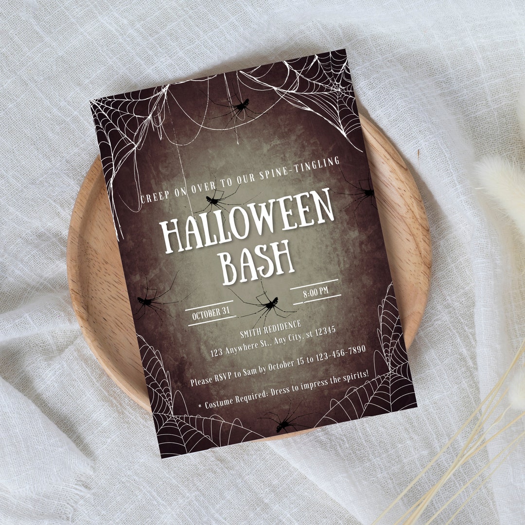 Creep on Over Halloween Bash Invitation Template (digital Download) - Etsy