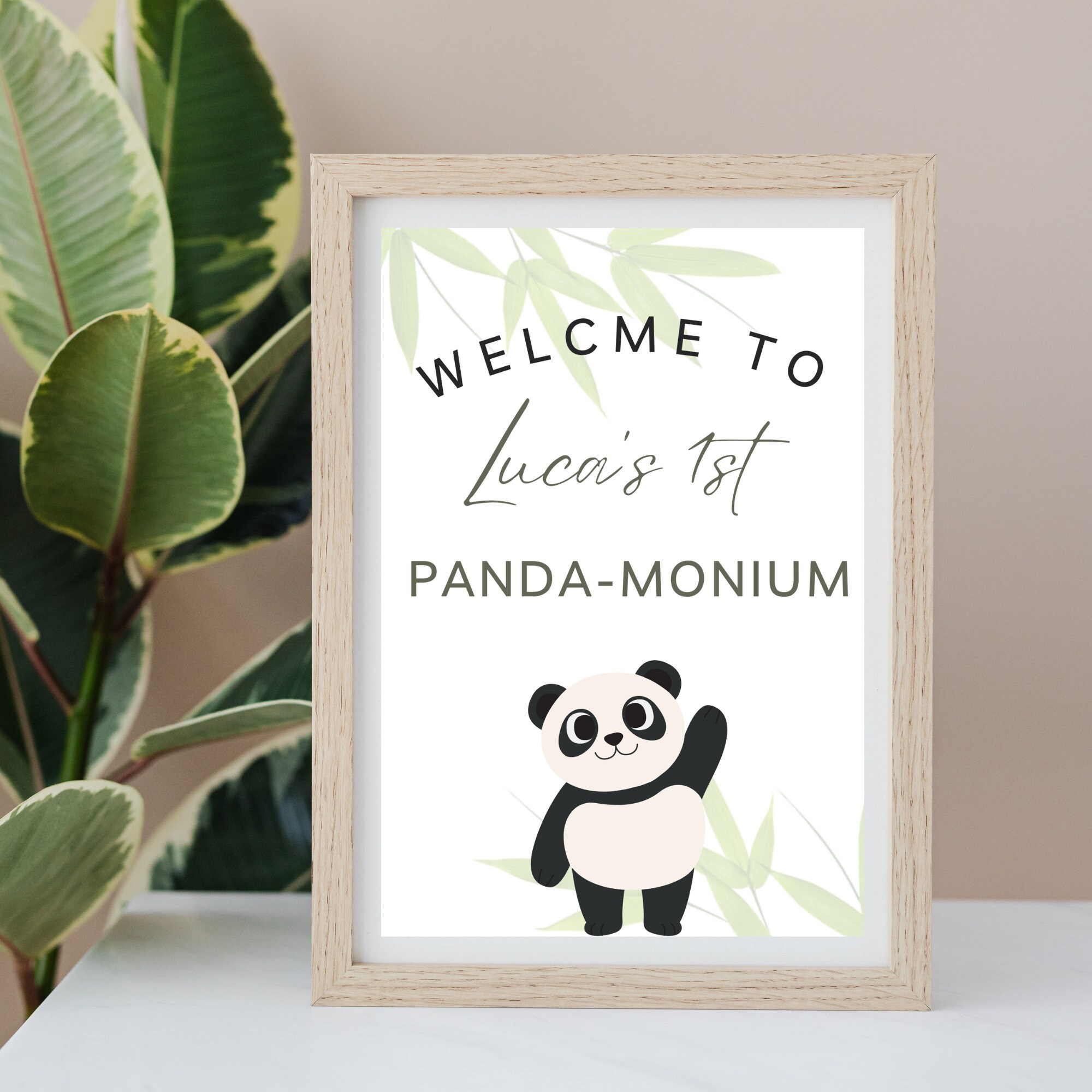 Printable Panda Theme Birthday Set, Cute Panda Birthday Party Invite ...