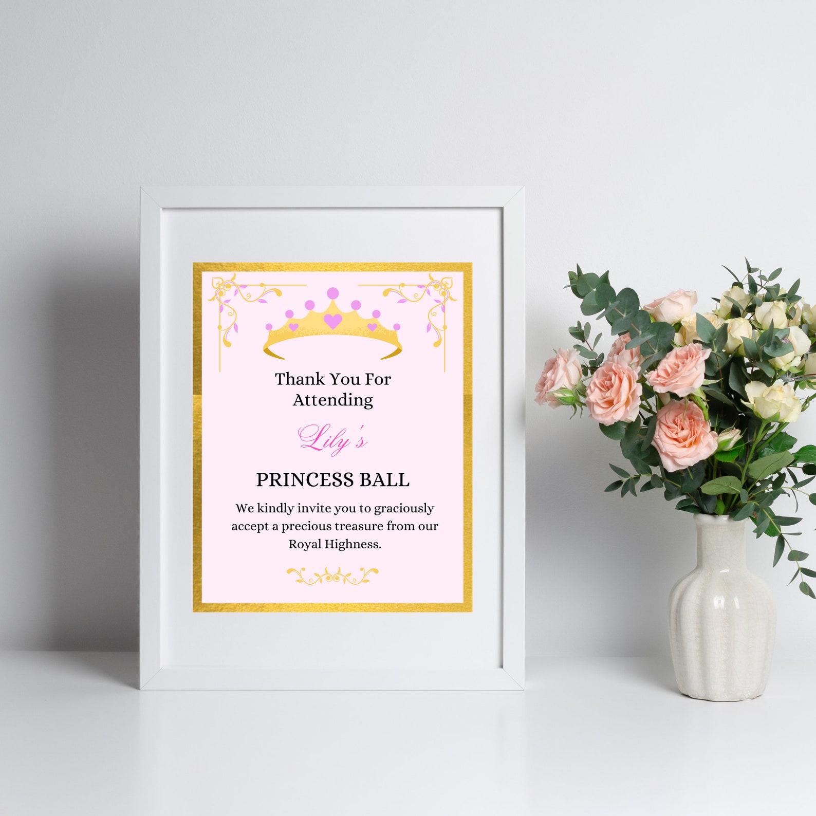 Magical Princess Theme Birthday Invitation, Girl Princess Birthday ...