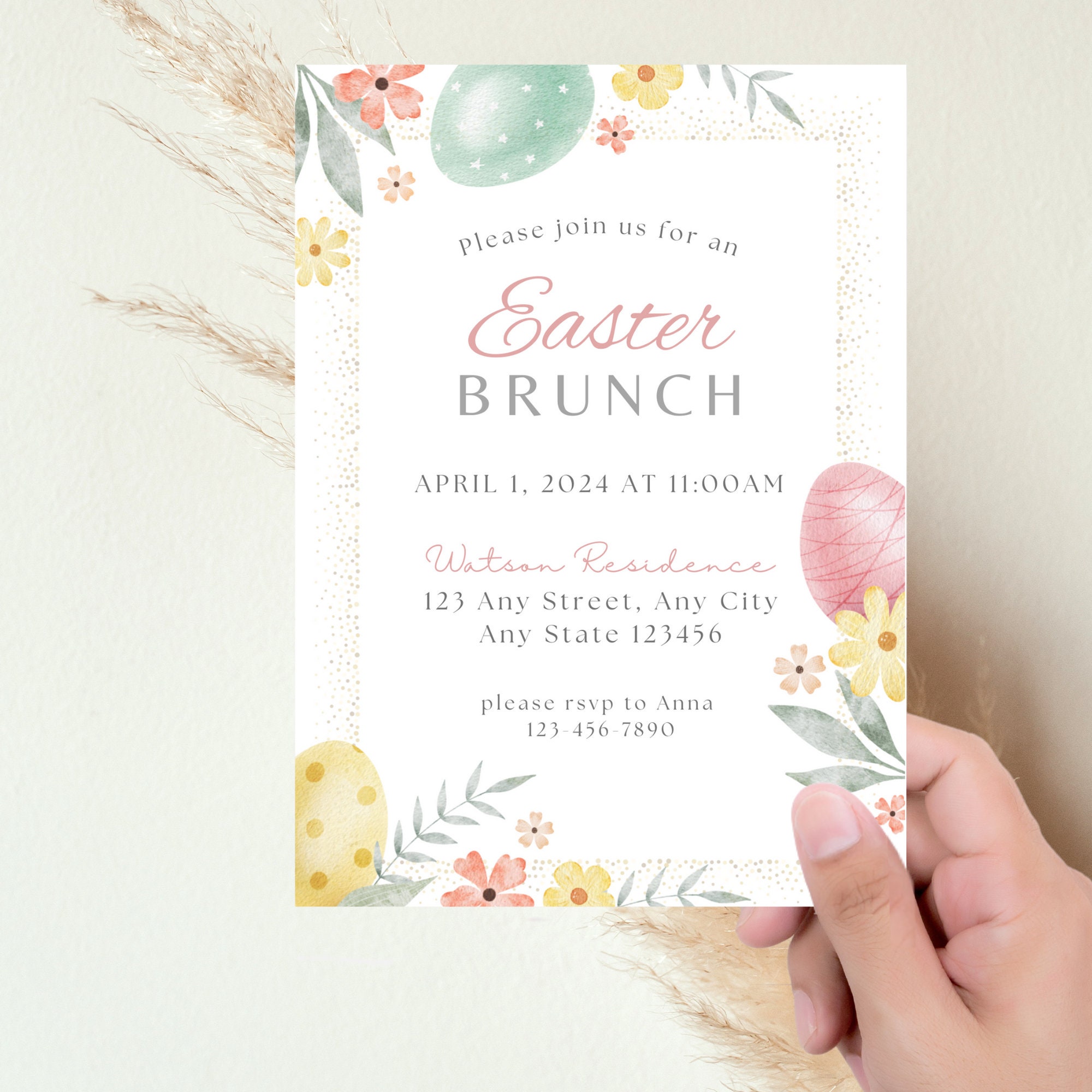 Easter Party Invite, Easter Invitation, Easter Brunch Invitation ...