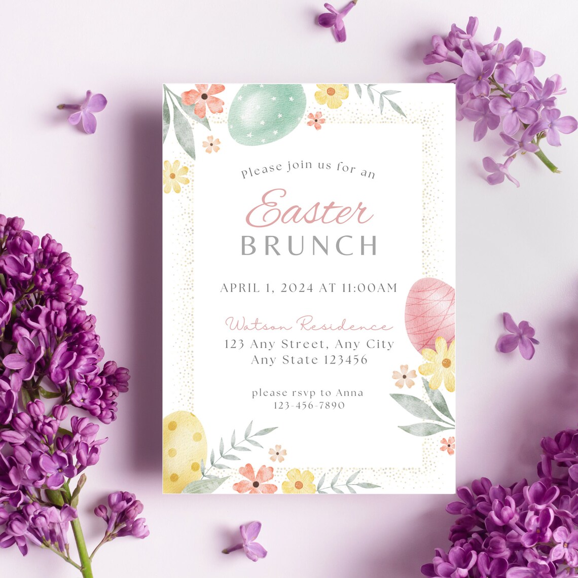 Easter Party Invite, Easter Invitation, Easter Brunch Invitation ...