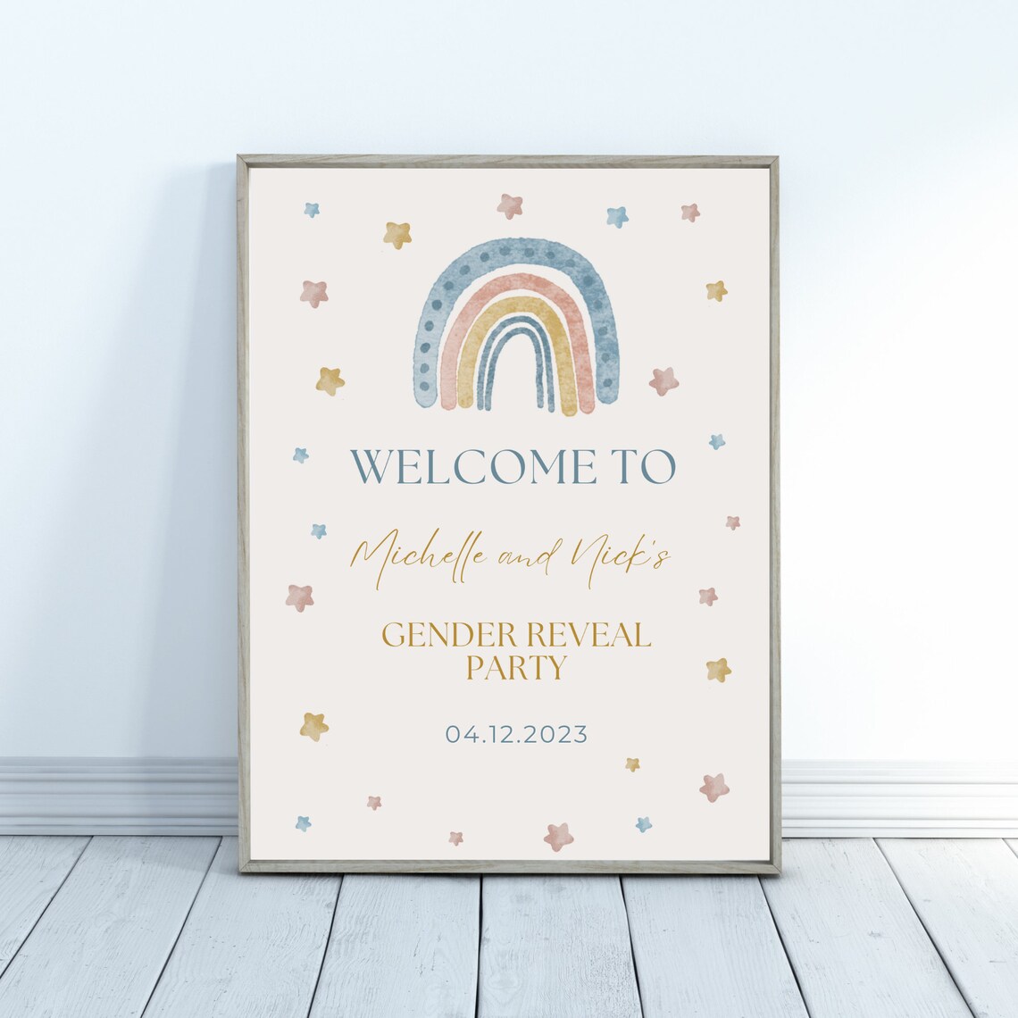 Rainbow Theme Gender Reveal Party Invitation, Rainbow Baby Shower ...