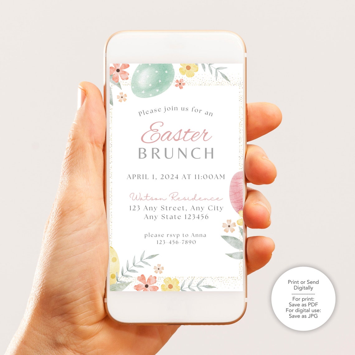 Easter Party Invite, Easter Invitation, Easter Brunch Invitation ...