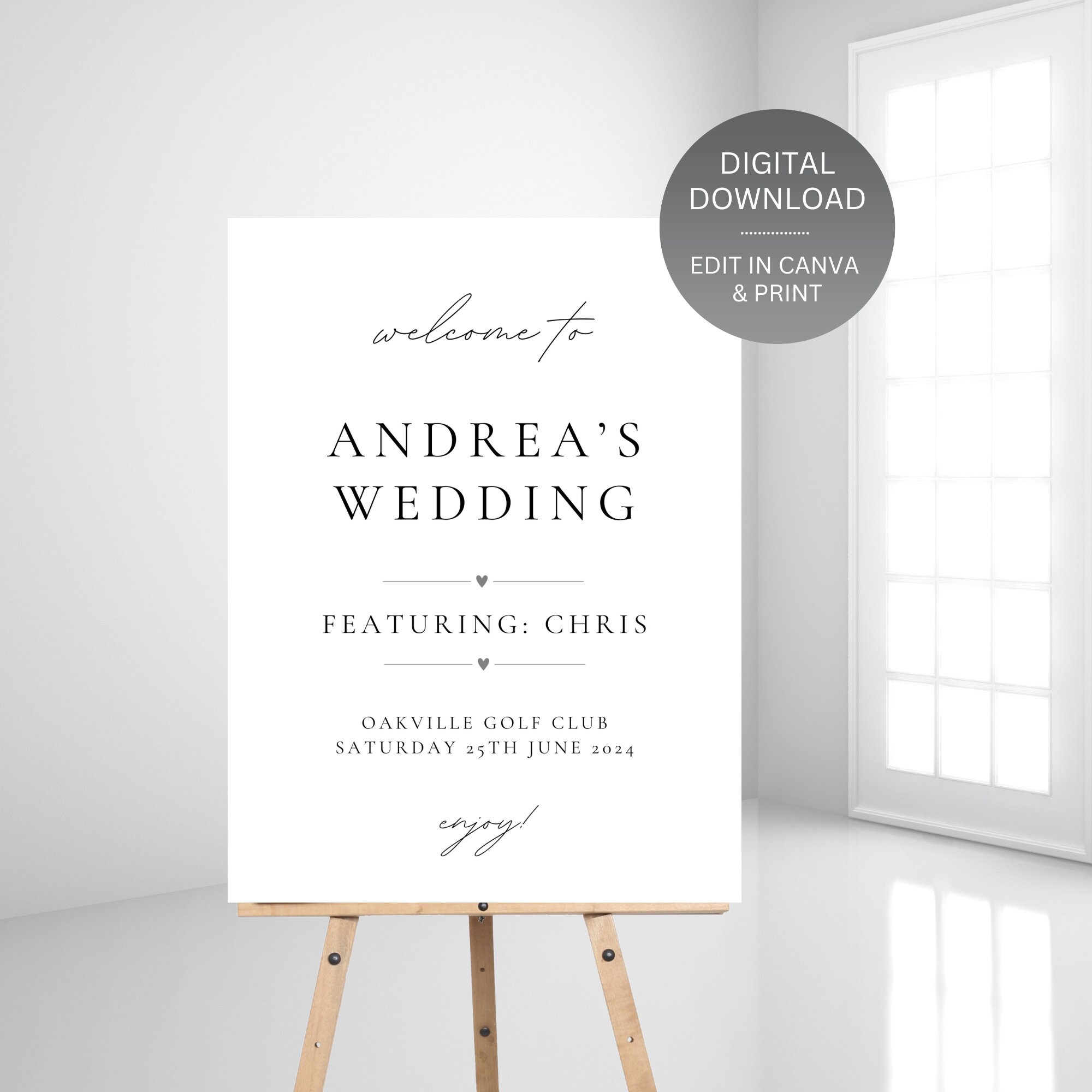 Funny Wedding Welcome Sign, Modern Wedding Party Sign, Minimalist ...