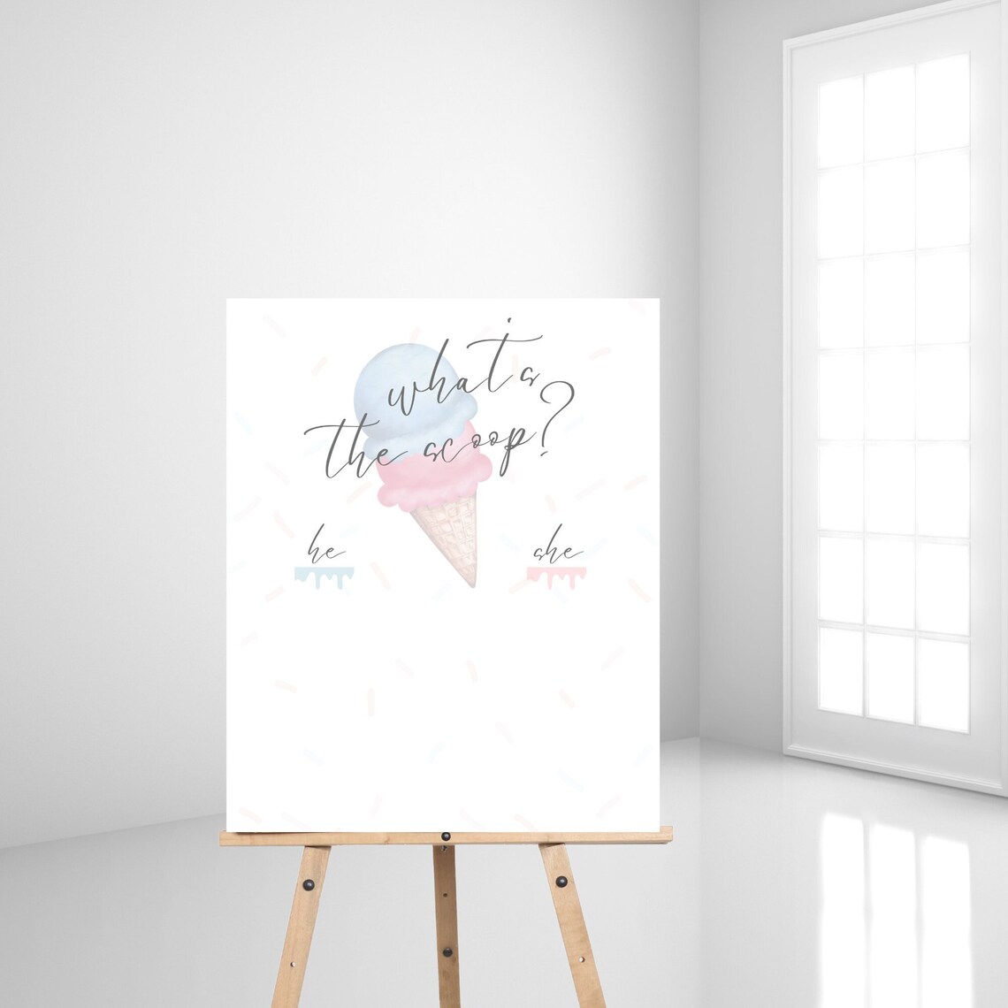 Ice Cream Gender Reveal Guessing Sign: Printable Party Decor (PDF) - Etsy