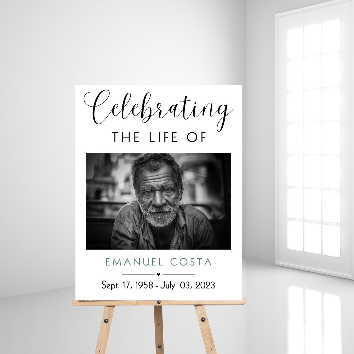 Editable Funeral Welcome Sign: Celebration of Life Memorial (digital ...