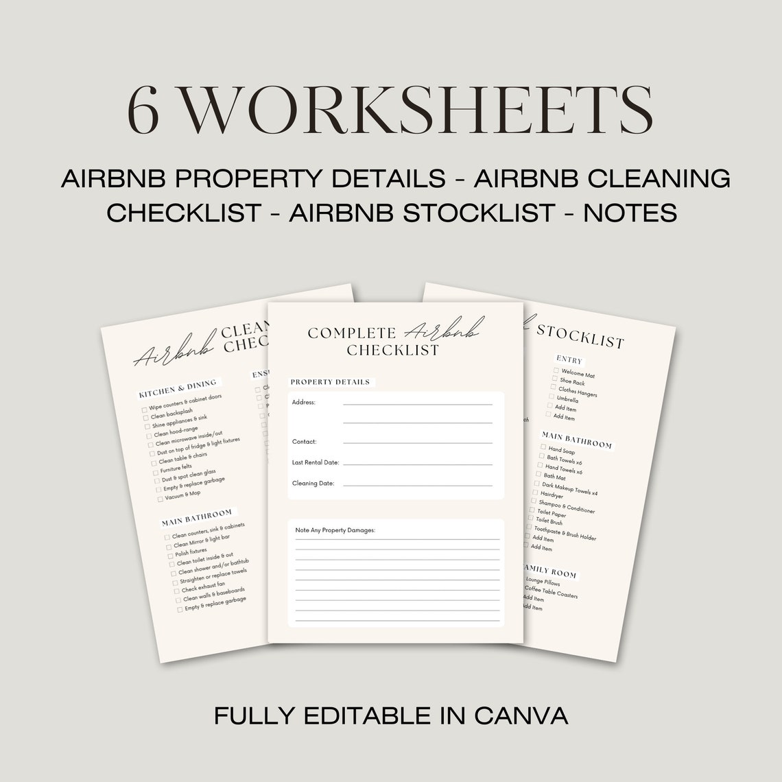 Vacation Rental Cleaning Checklist Printable, Airbnb Host Checklist ...