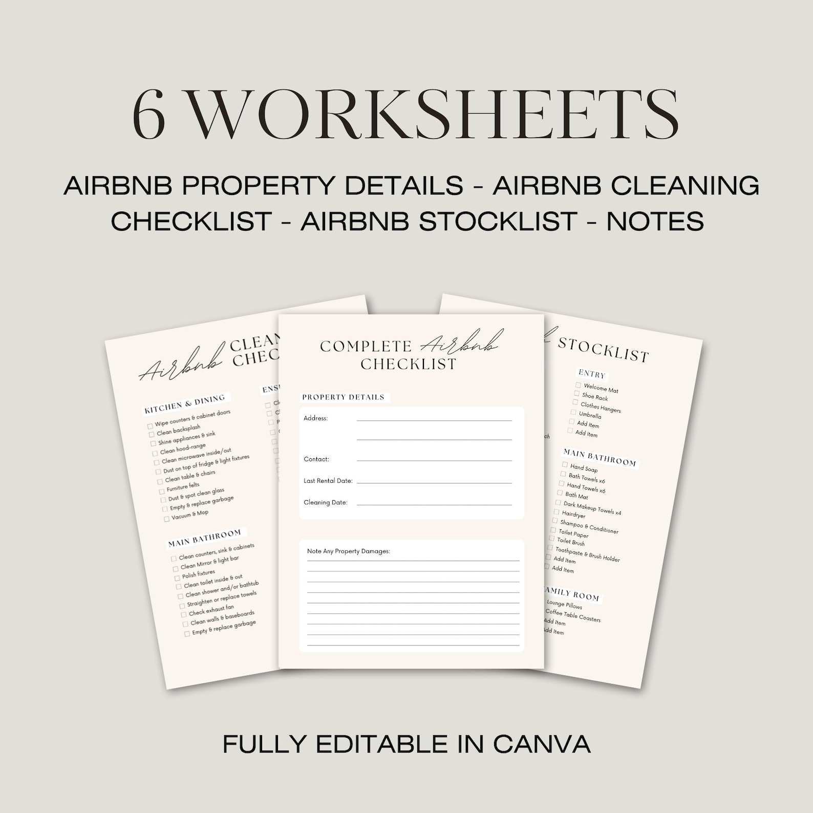Vacation Rental Cleaning Checklist Printable, Airbnb Host Checklist ...