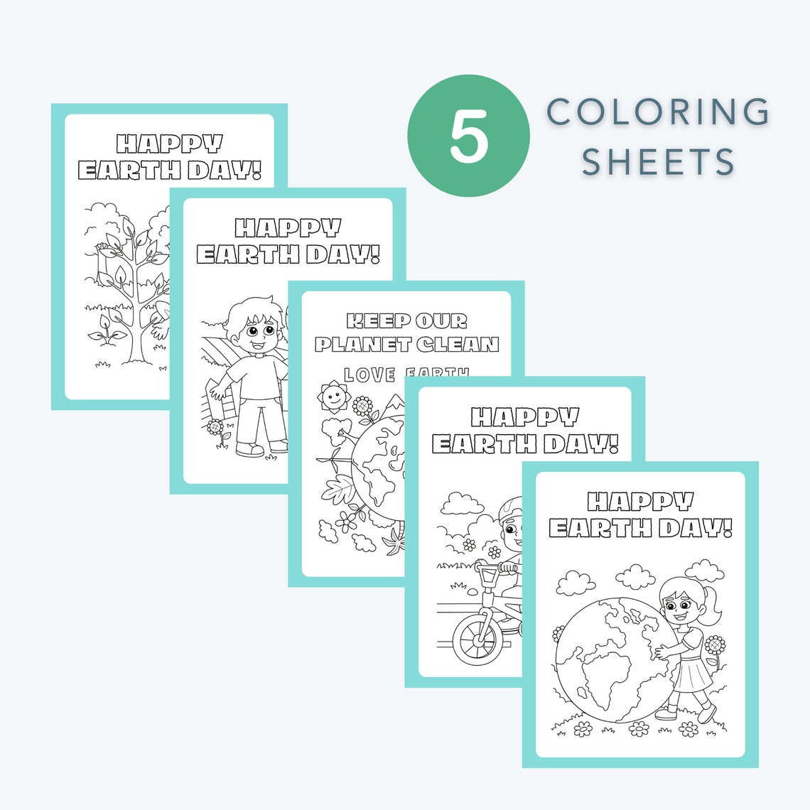 Earth Day Activity Book: Coloring Pages & Worksheets (PDF) - Etsy