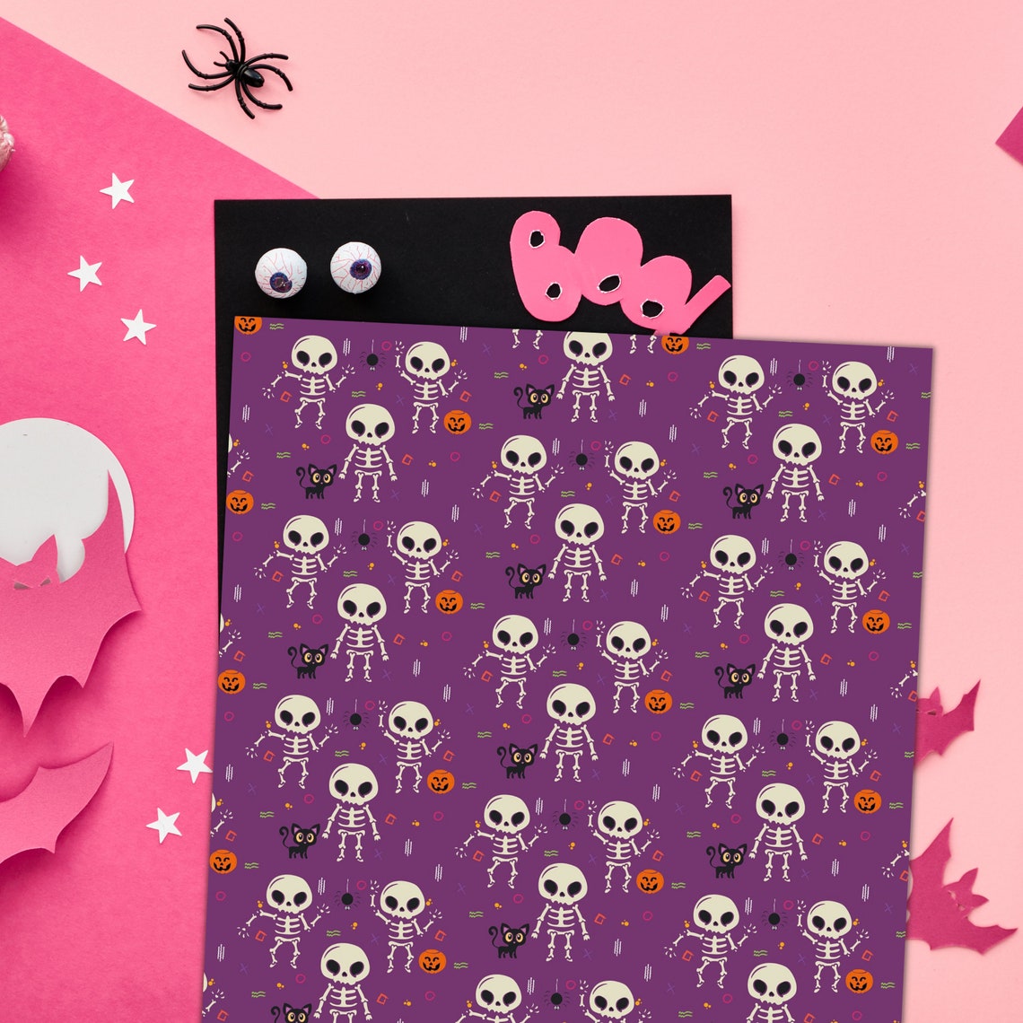 Fun Halloween Digital Paper Designs, Printable Halloween Scrapbook ...