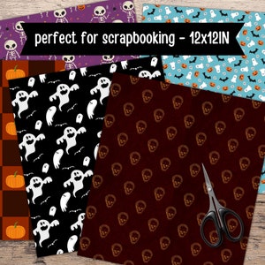 Fun Halloween Digital Paper Designs, Printable Halloween Scrapbook ...