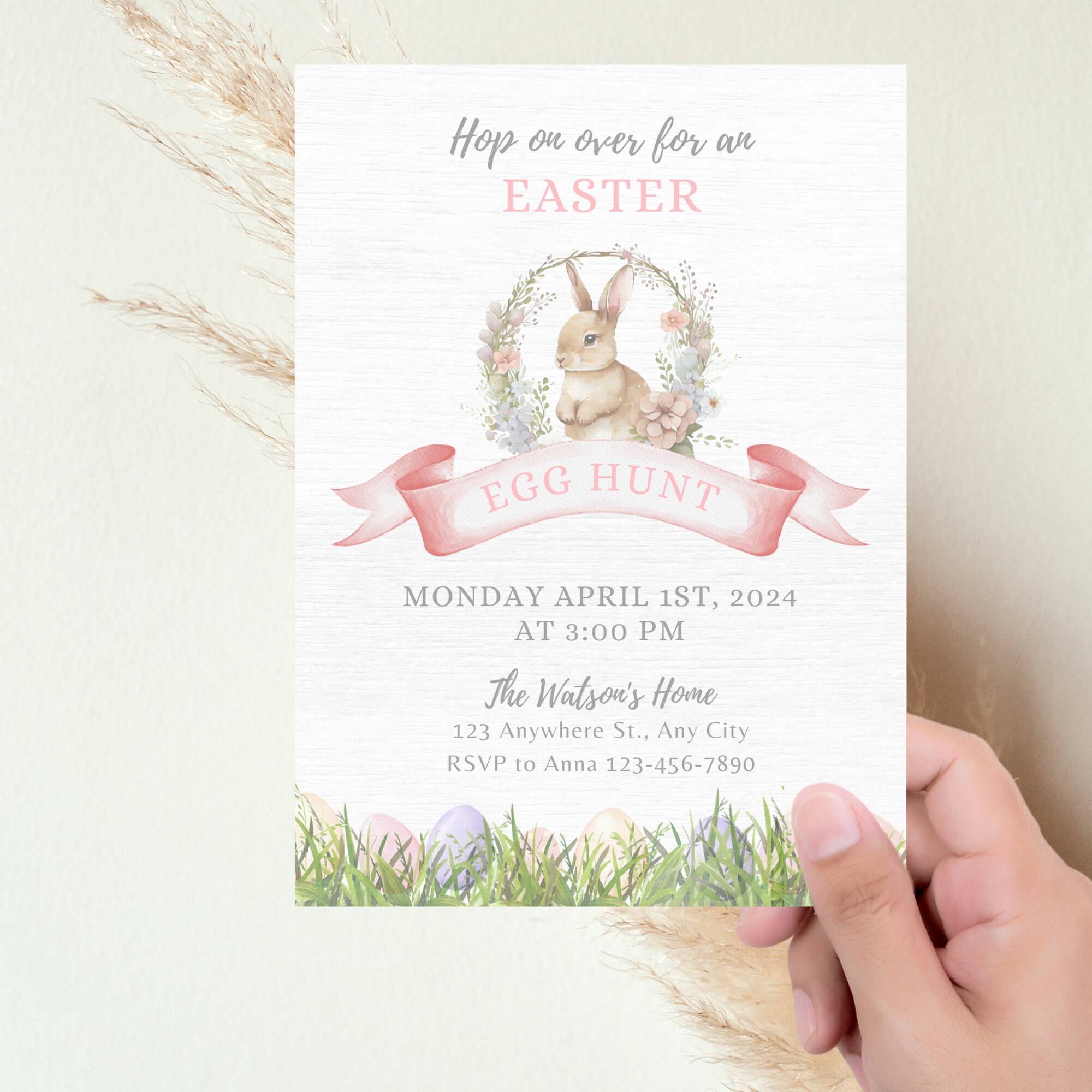 Easter Egg Hunt Invitation, Bunny Invitation, Easter Invitation, Easter ...